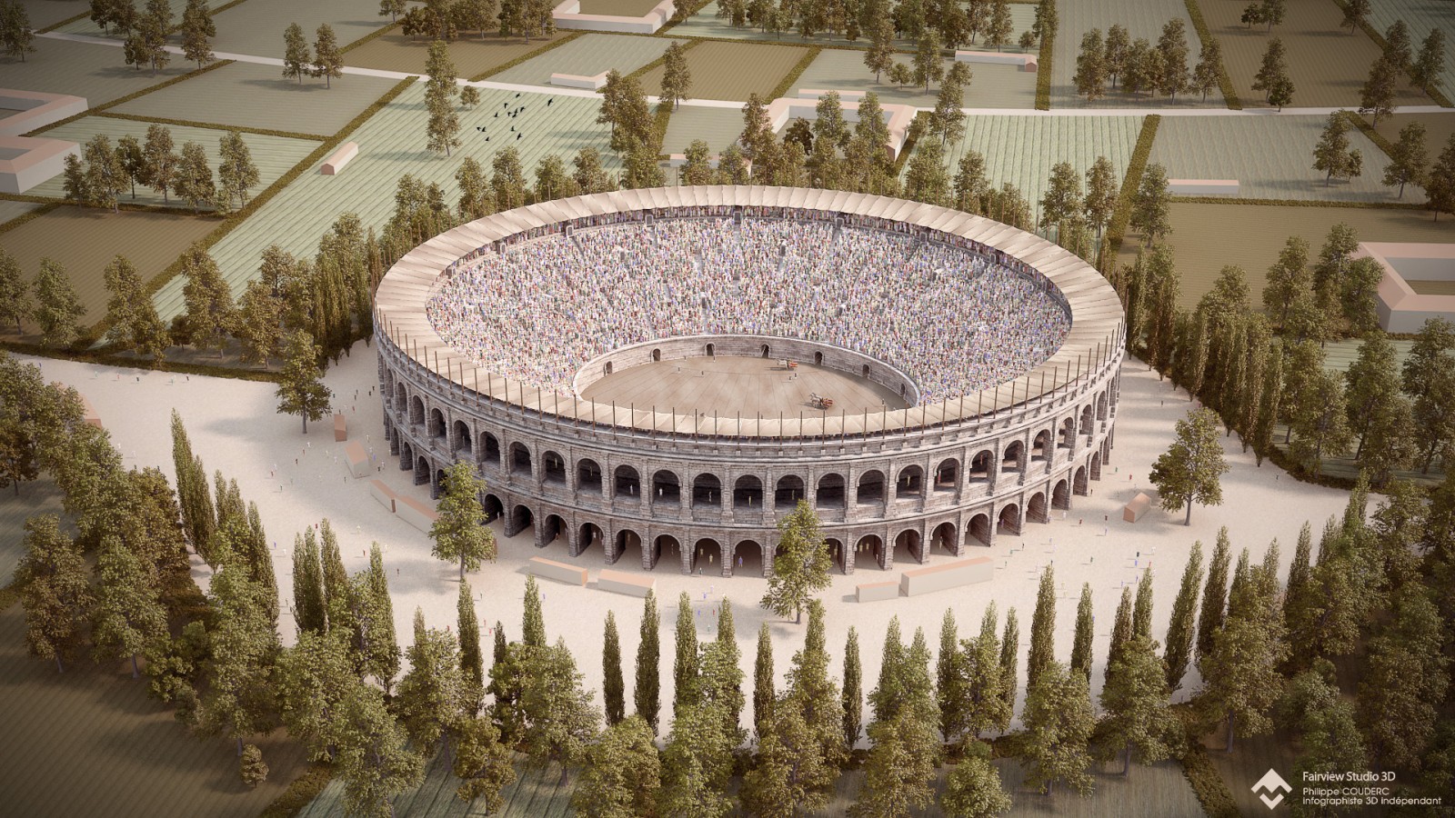 Arènes romaines - reconstitution historique 3D Arènes romaines - reconstitution historique 3D