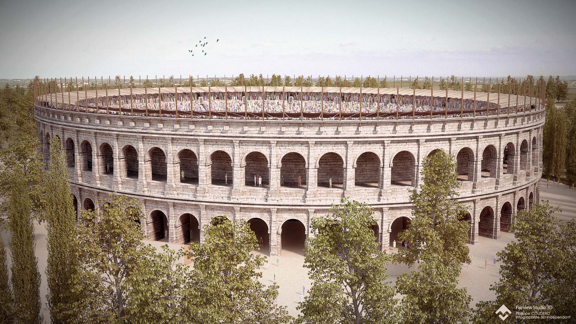 Arènes romaines - reconstitution historique 3D